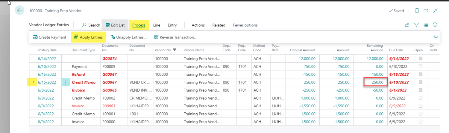 How to apply or unapply entries in Business Central - Boyer & Associates
