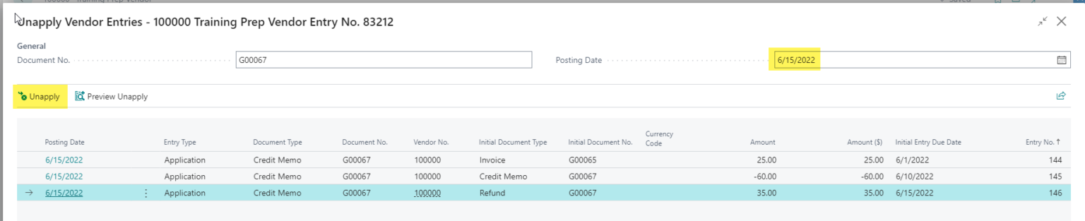 How to apply or unapply entries in Business Central - Boyer & Associates