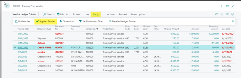 How to apply or unapply entries in Business Central - Boyer & Associates