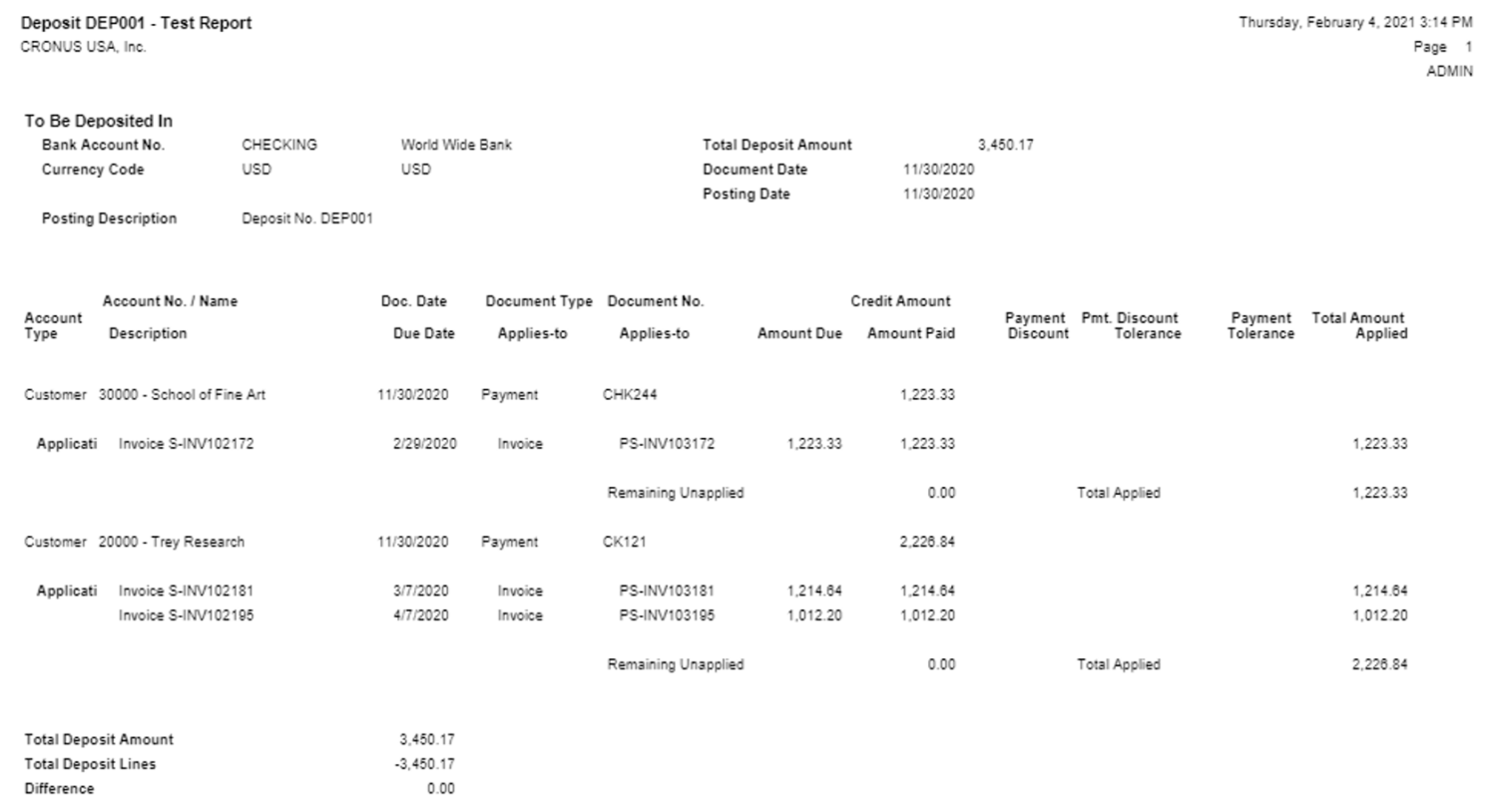 How to enter deposits in Business Central - Boyer & Associates